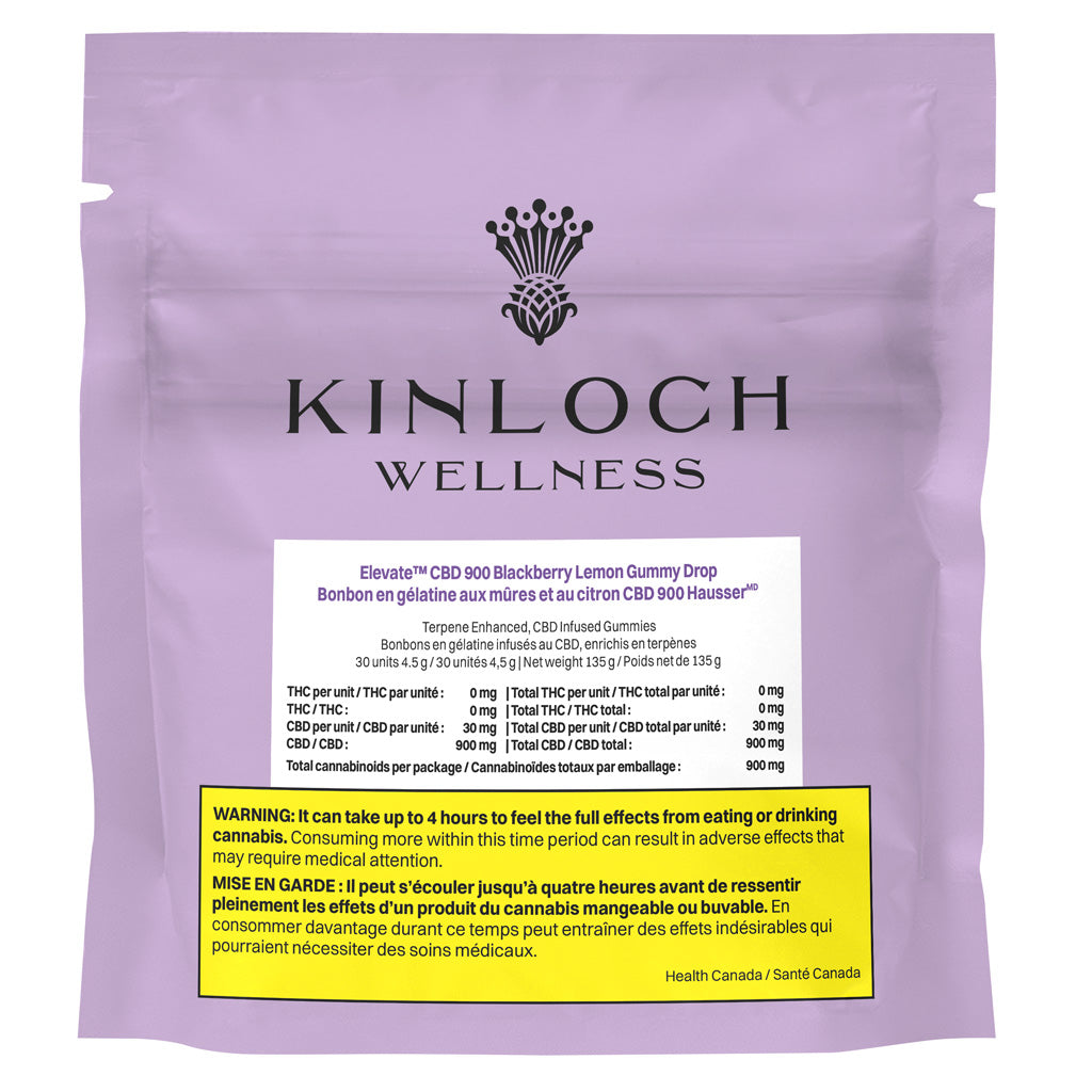 Elevate™- CBD 900 Blackberry Lemon Gummy Drop 30 pack (30mg each ...